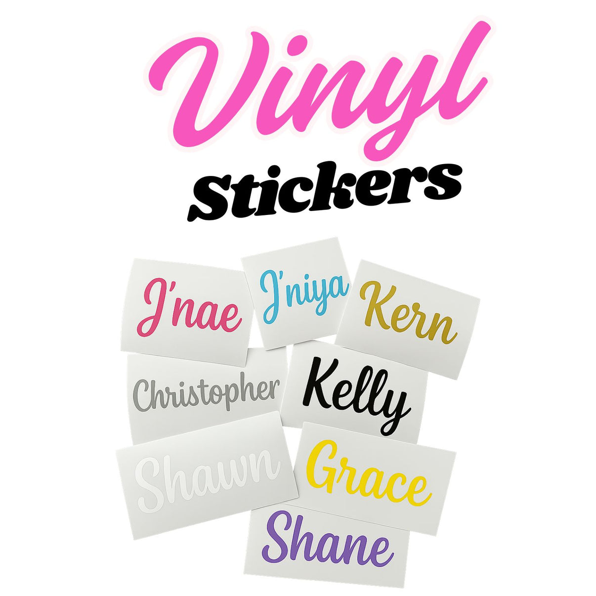 Custom Vinyl Name Stickers – Swift Designs TT